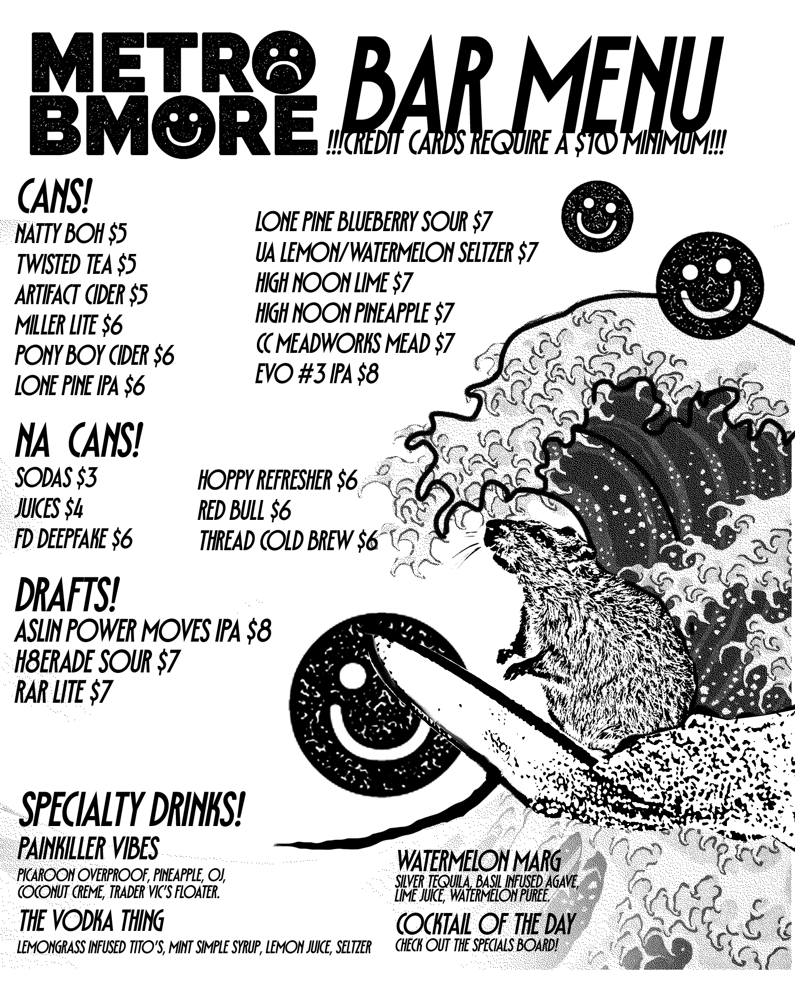 Drinks Menu | Metro Baltimore – Metro Baltimore